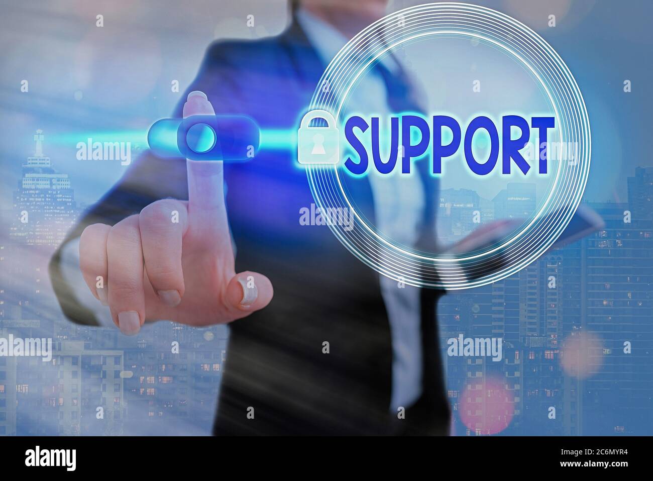 Conceptual hand writing showing Support. Concept meaning maintain ...