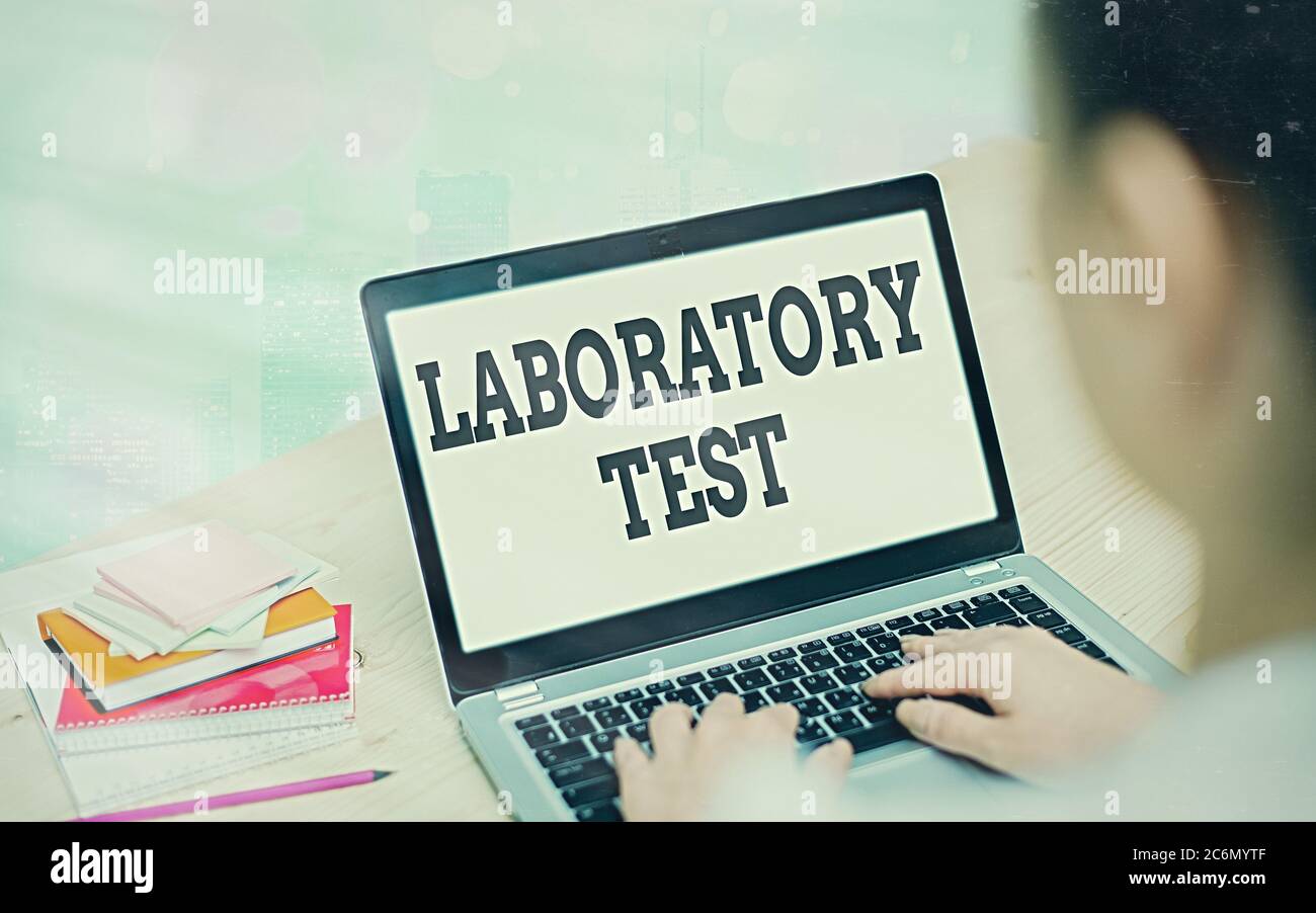 Writing note showing Laboratory Test. Business concept for ...