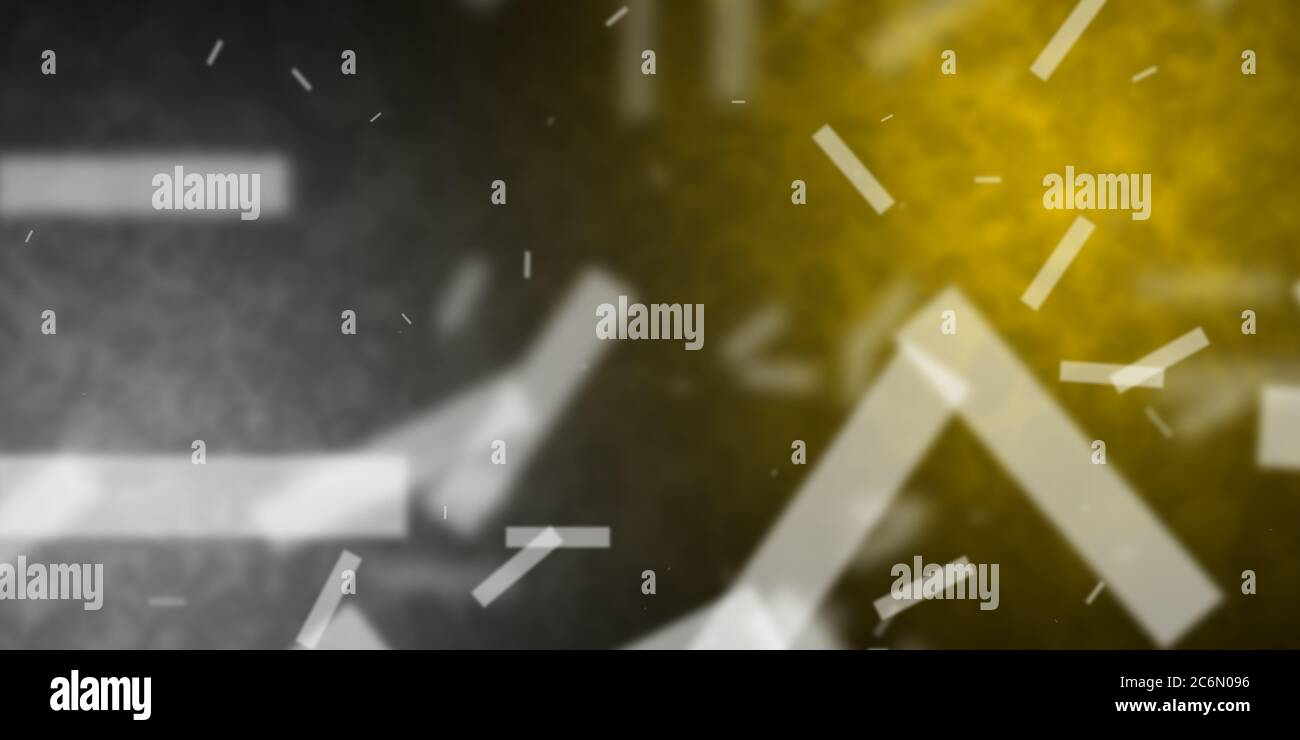 Flying rectangular shapes over silver and yellow background Stock Photo ...