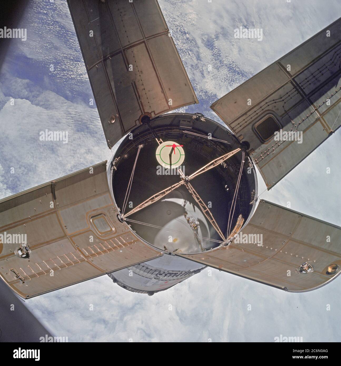 The expended Saturn IVB stage as photographed from the Apollo 7 ...