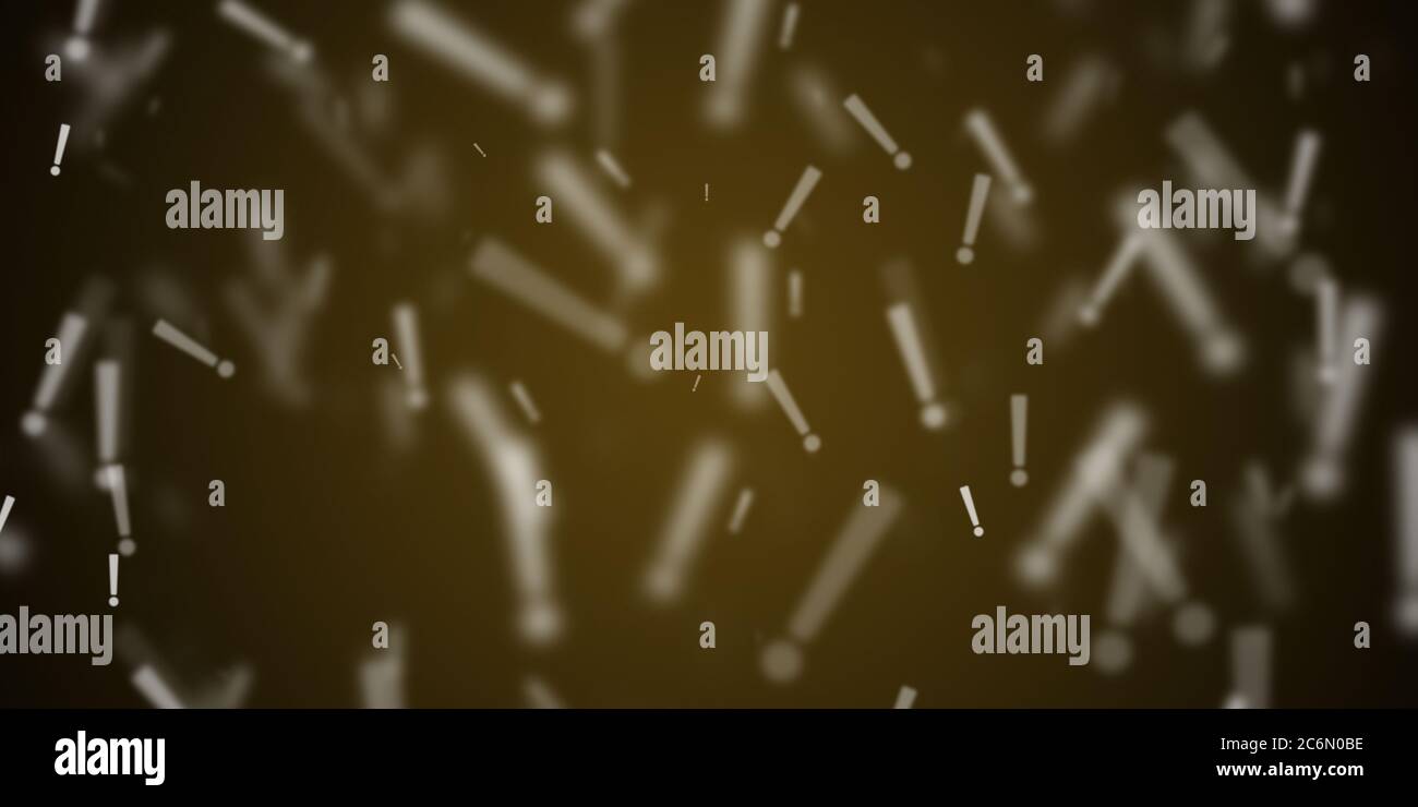 Flying exclamation marks over gold background Stock Photo - Alamy