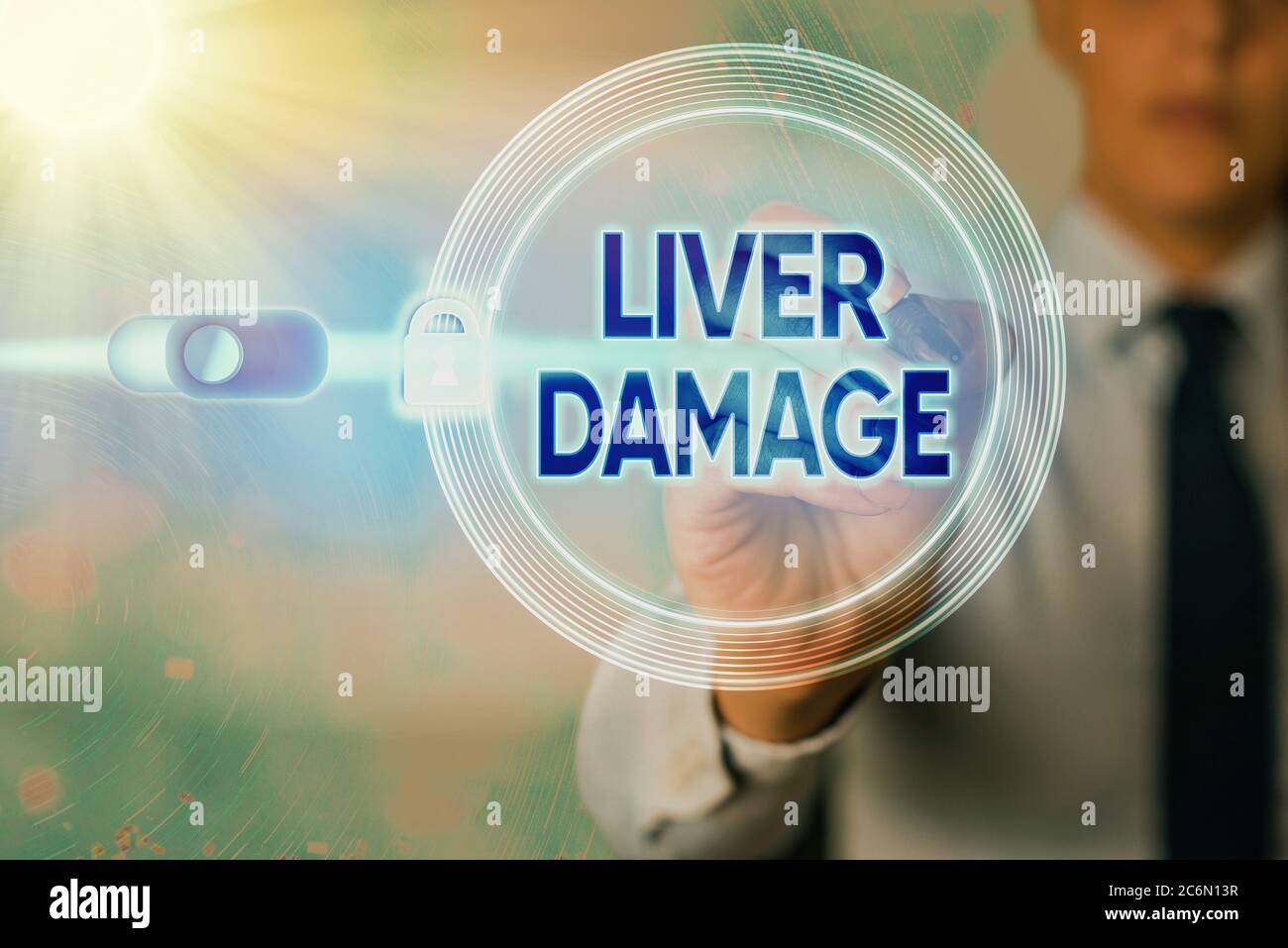 Writing note showing Liver Damage. Business concept for any disorder of ...