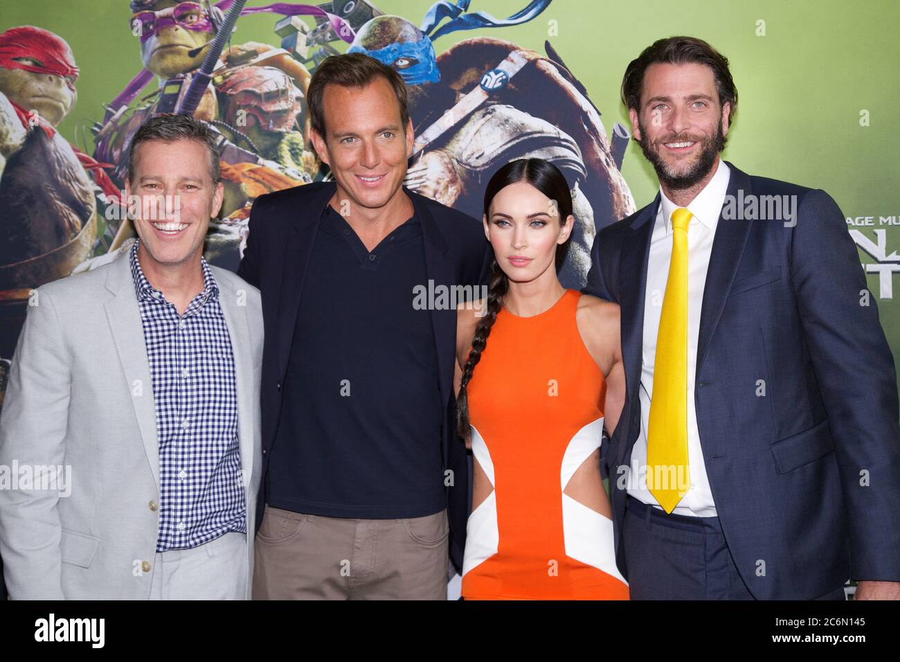 L-R: Producer Brad Fuller, Will Arnett (Vern Fenwick), Megan Fox (April ...