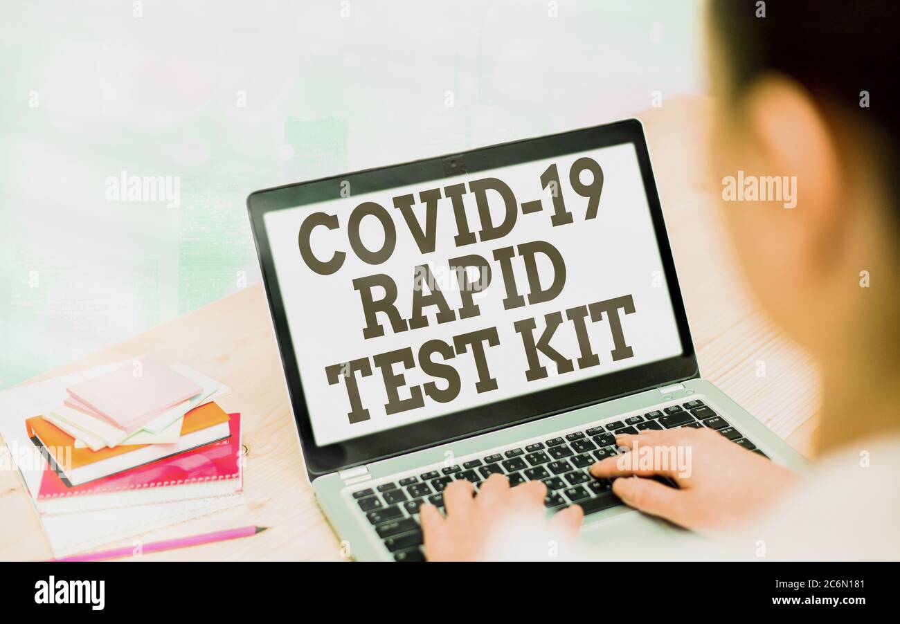 Writing note showing Rapid Test Kit. Business concept for Emergency ...