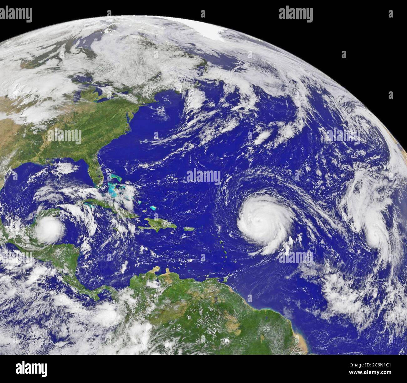 Three hurricanes satellite image hi-res stock photography and images ...