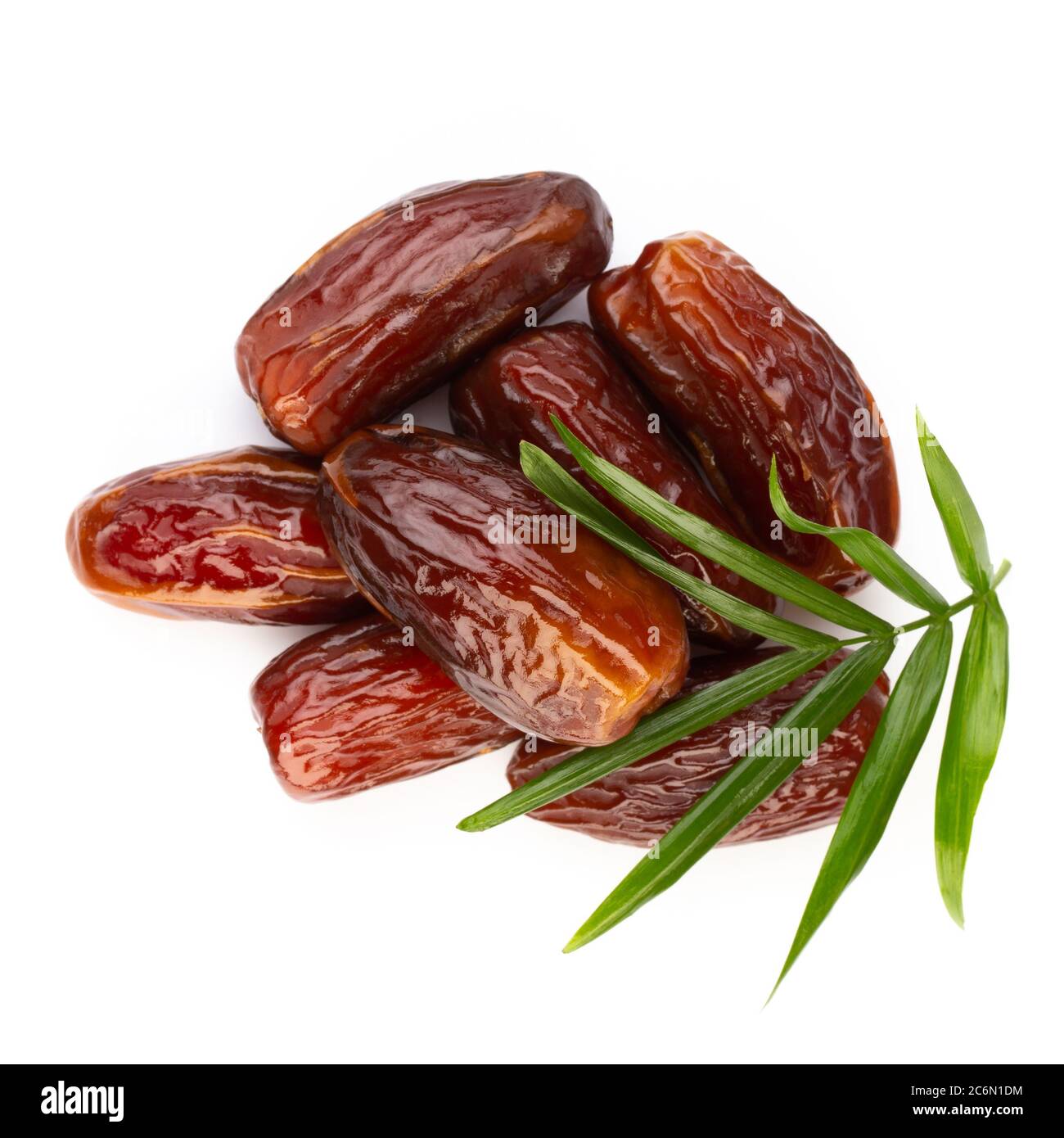 Dry dates isolated on white background. Top view. Flat lay pattern ...