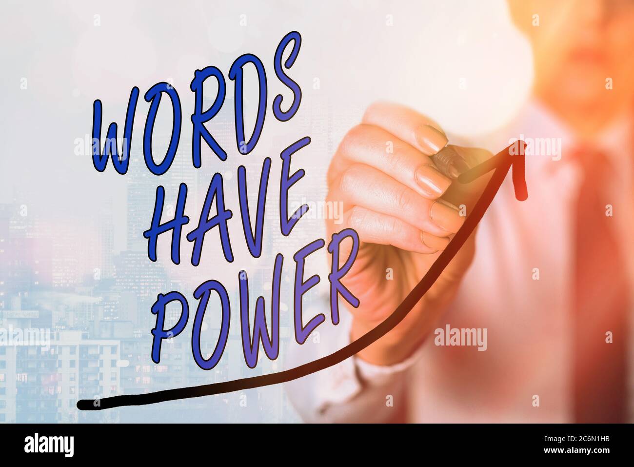 Writing note showing Words Have Power. Business concept for essential ...