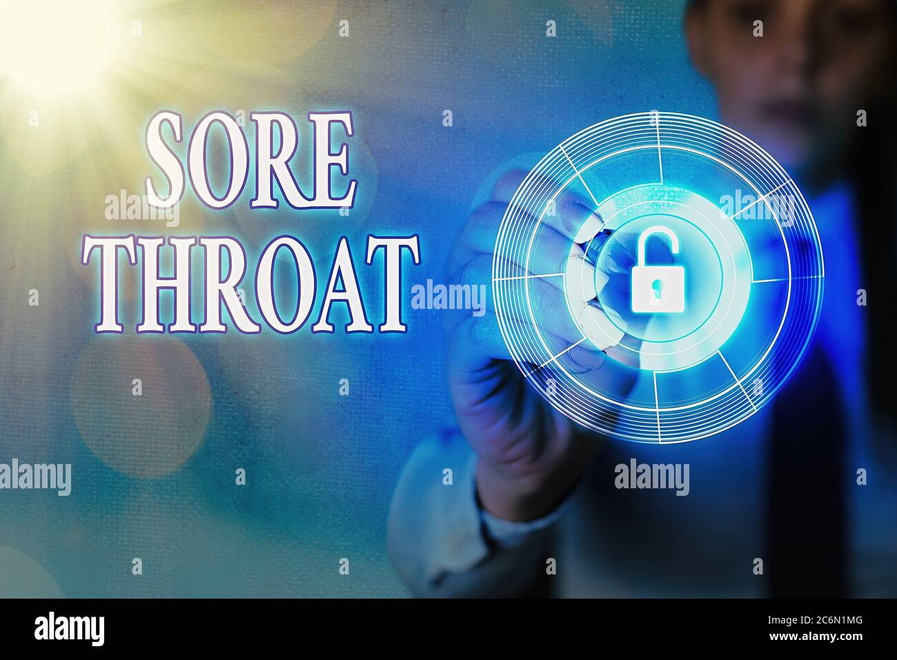 Writing note showing Sore Throat. Business concept for Inflammation ot ...