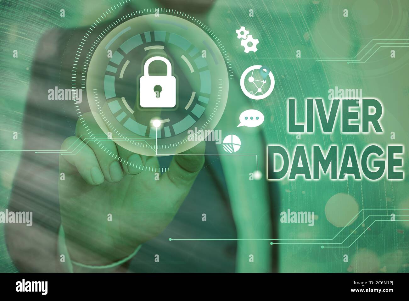 Handwriting text writing Liver Damage. Conceptual photo any disorder of ...