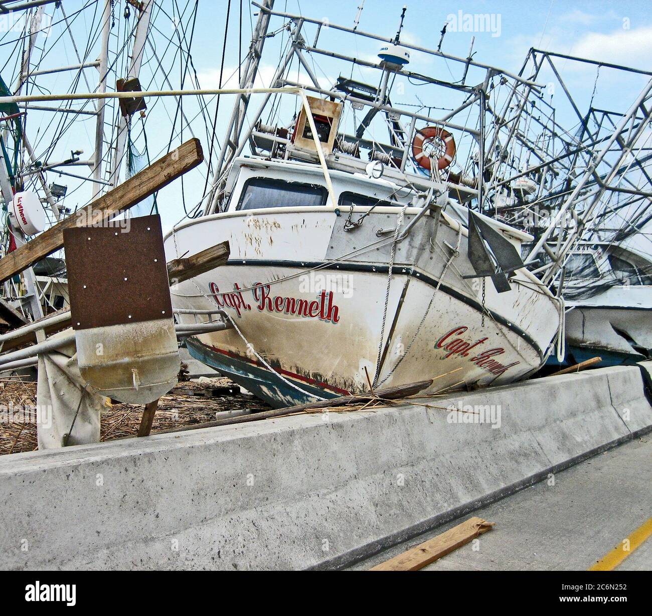 Hurricane Katrina Aftermath - Displaced Boats - Empire, Louisiana Stock ...