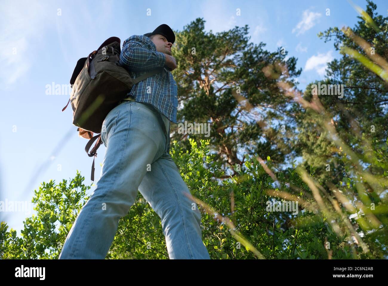 man walking outdoor outdoor at the forest Stock Photo - Alamy