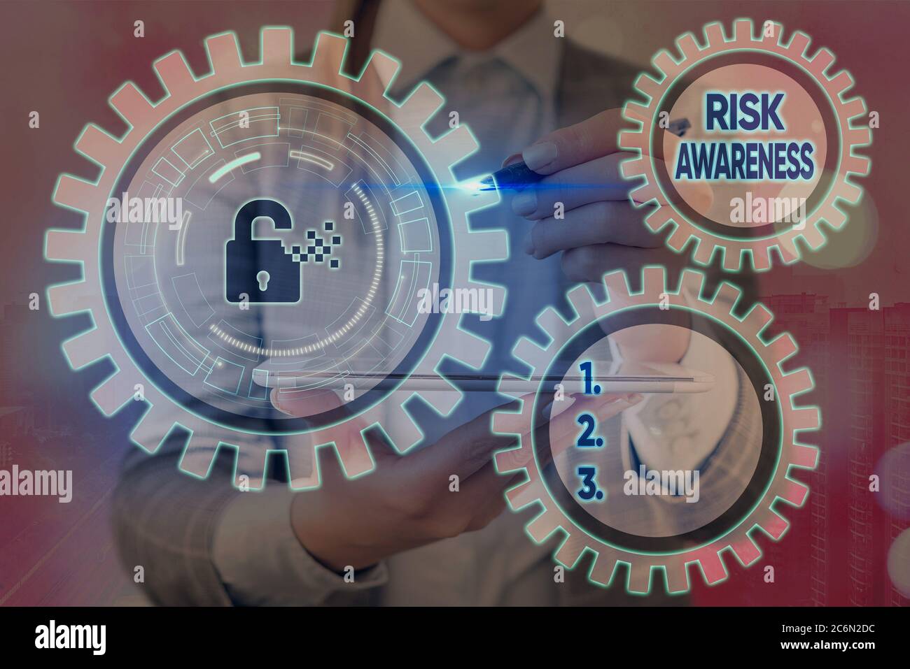 Writing note showing Risk Awareness. Business concept for recognizing ...