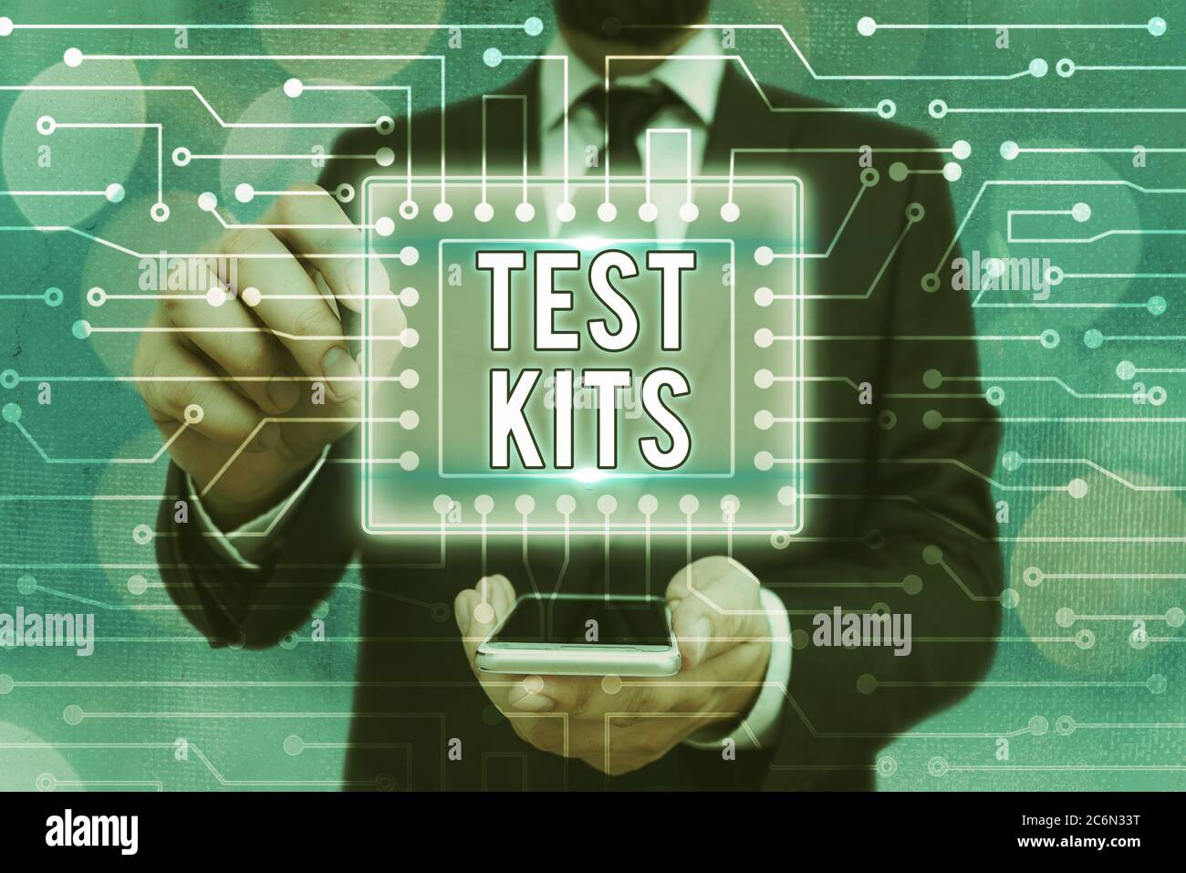 Handwriting text Test Kits. Conceptual photo tools used to detect the ...