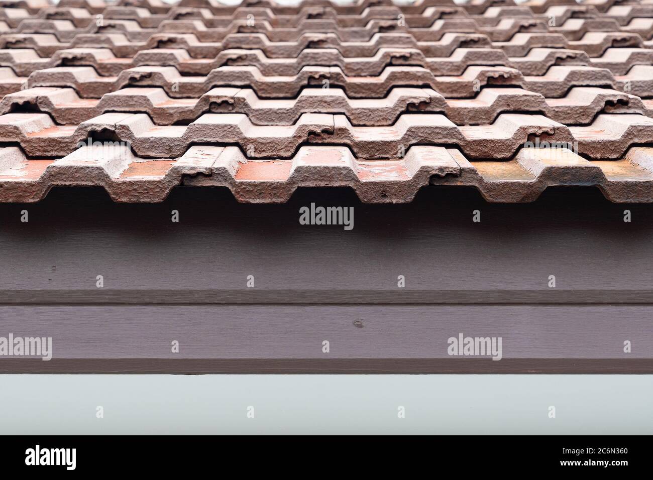 Old seamless orange roof tile texture background for continuous ...