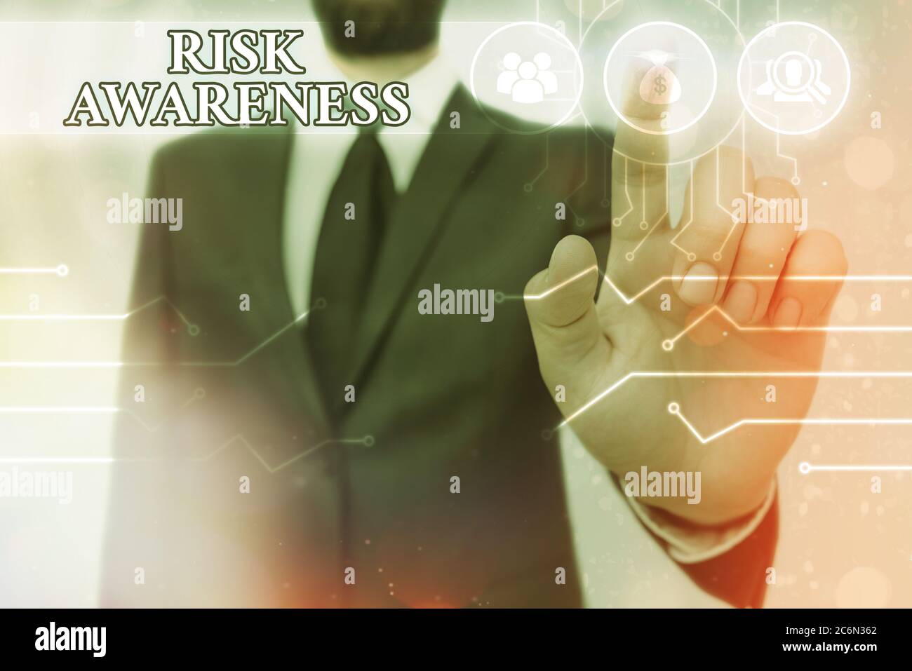 Writing note showing Risk Awareness. Business concept for recognizing ...