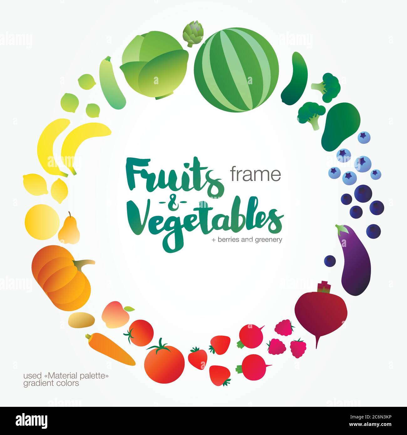 Fruits gradient frame for Instagram profile, web, mobile app ...