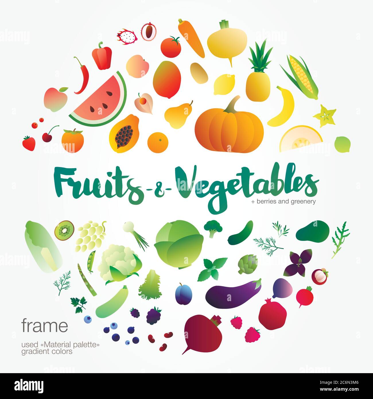 Fruits gradient frame for Instagram profile, web, mobile app ...