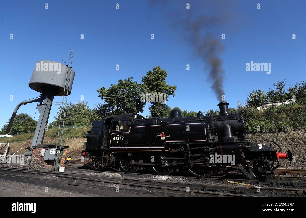The British Railways Ivatt Class 2MT Tank Engine 41312 is moved into ...