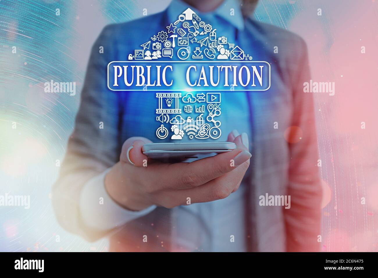 Text sign showing Public Caution. Business photo showcasing formal ...