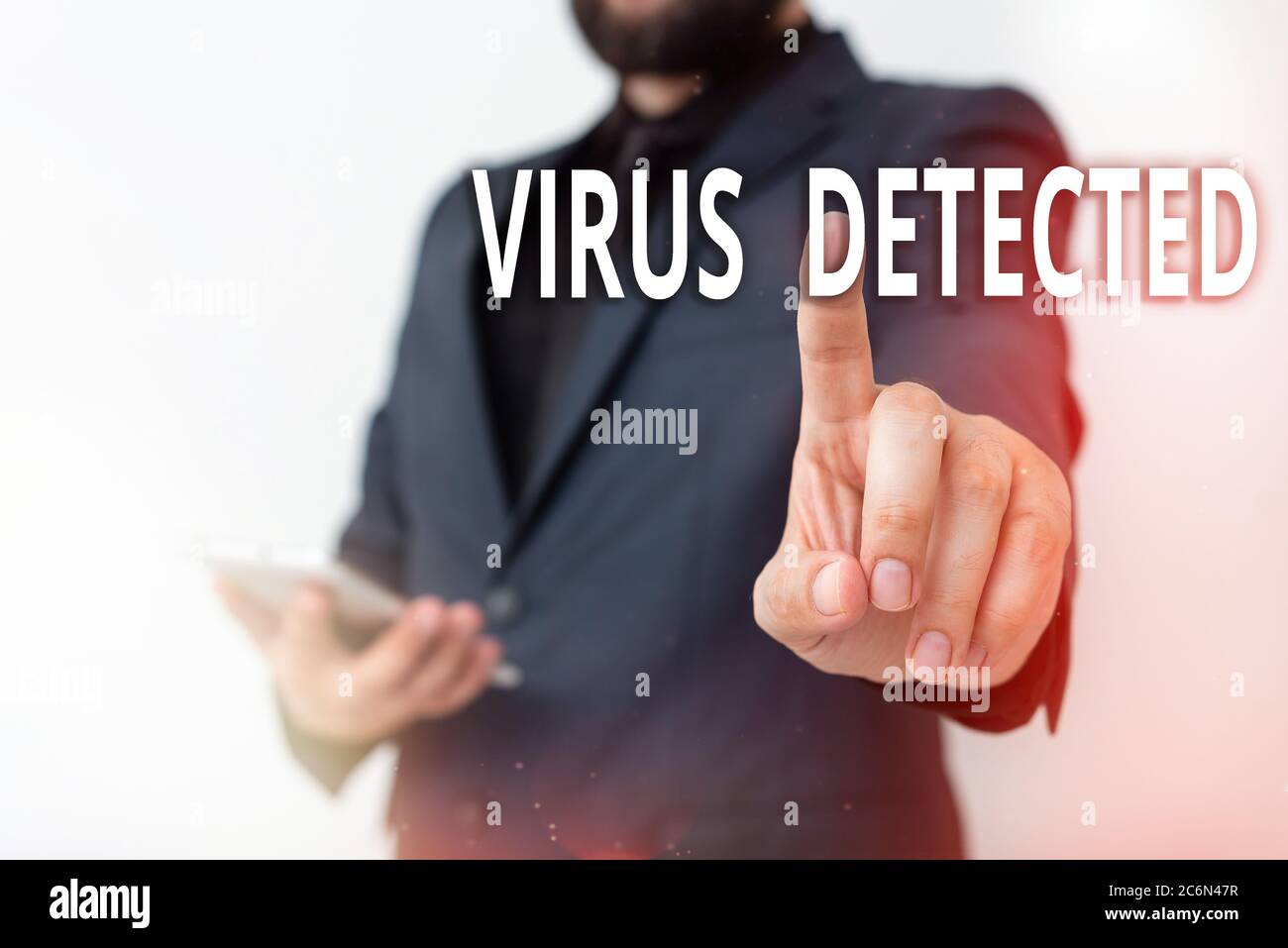 Text sign showing Virus Detected. Business photo showcasing a computer ...