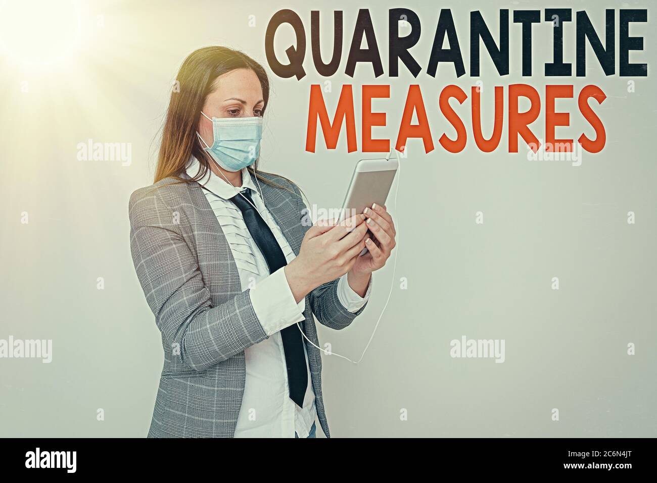 Writing note showing Quarantine Measures. Business concept for safety ...