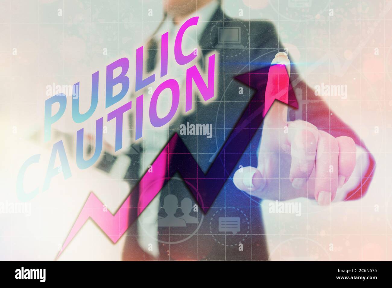 Writing note showing Public Caution. Business concept for formal ...