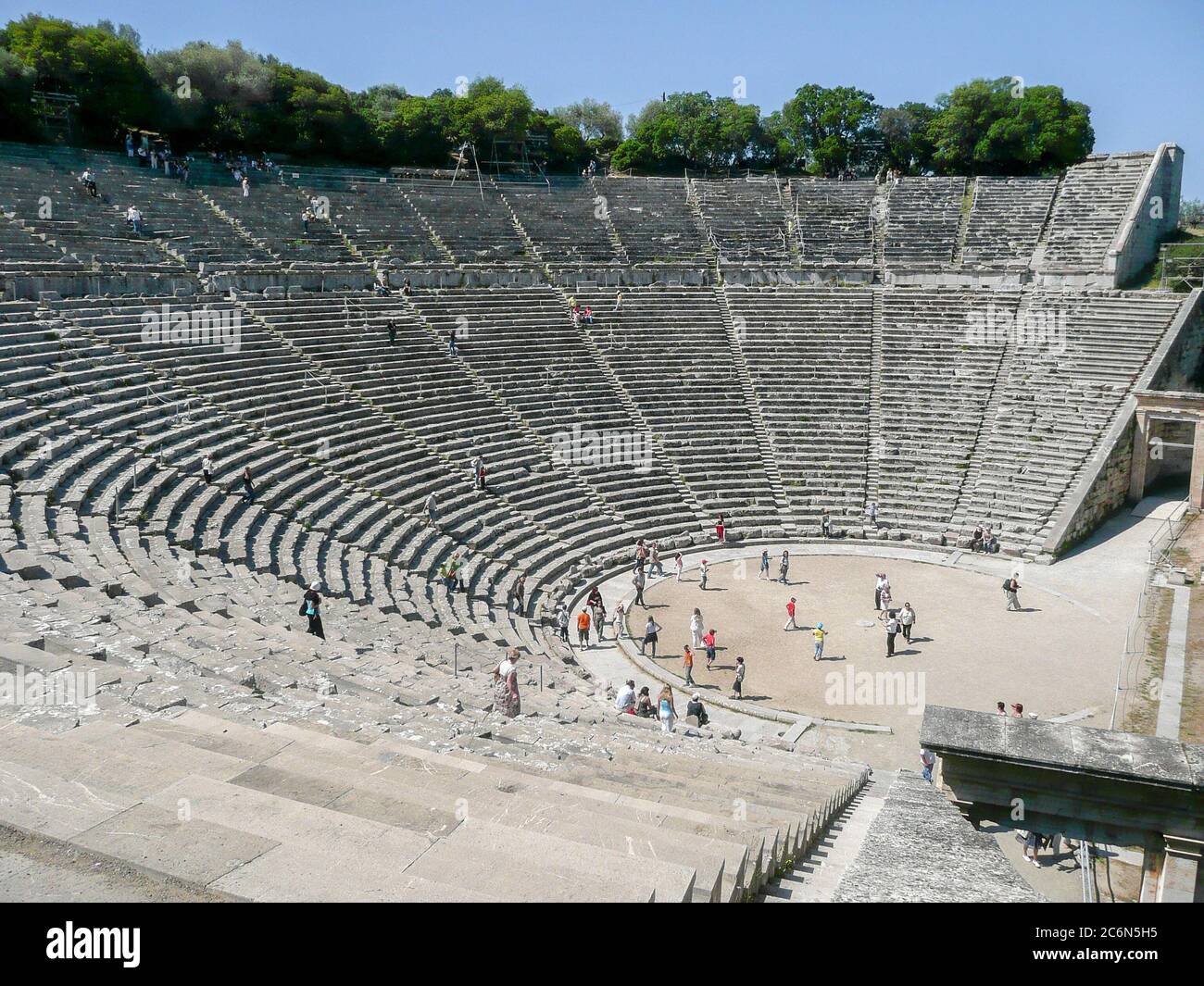 Epidavros, Greece - May 10, 2009: The stone amphiteater in Epidaurus ...