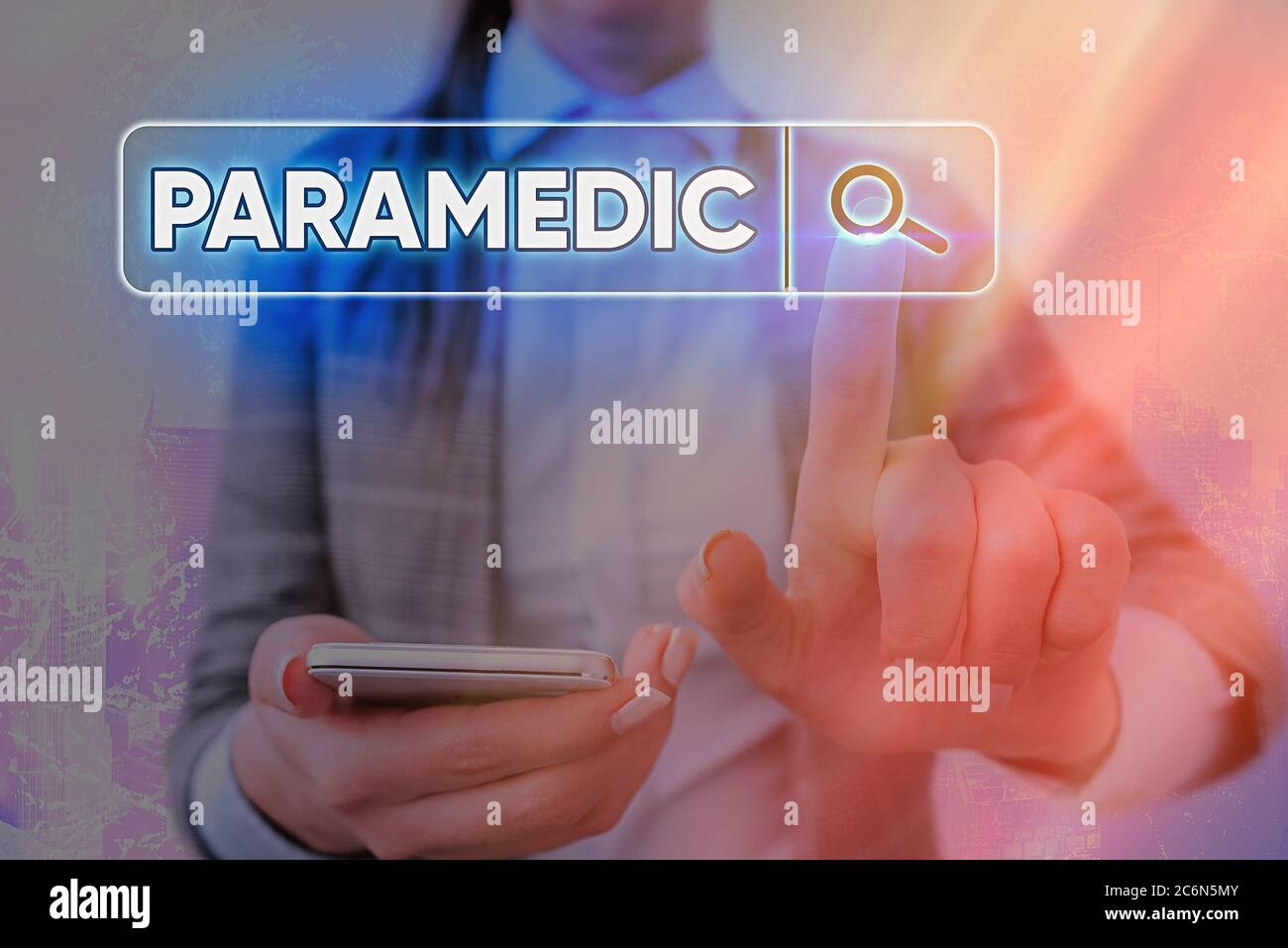 Writing note showing Paramedic. Business concept for a health worker ...