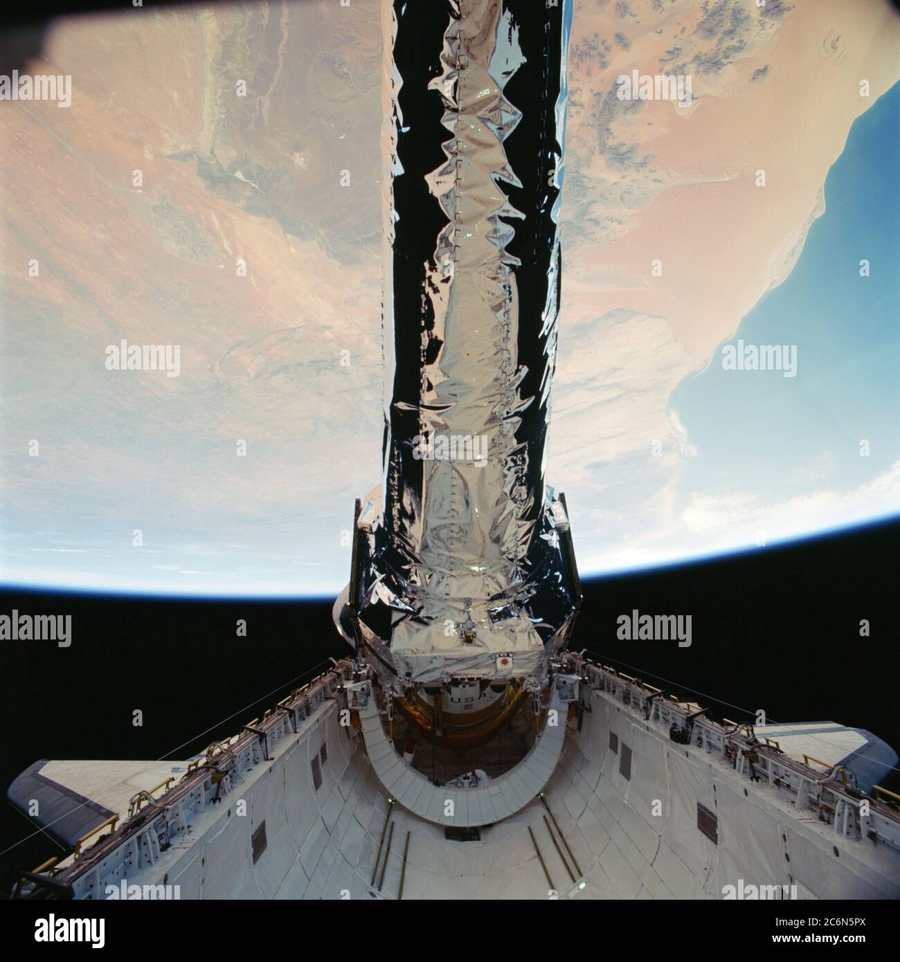 (23 July 1999)--- This 70mm frame shows the Chandra X-Ray observatory ...