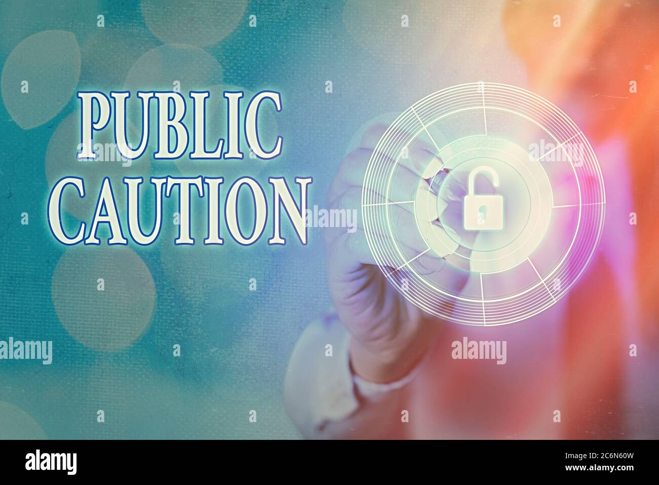 Writing note showing Public Caution. Business concept for formal ...