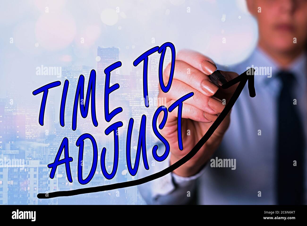 Writing note showing Time To Adjust. Business concept for making ...