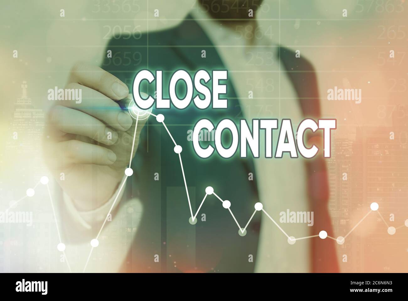 Writing note showing Close Contact. Business concept for having a ...