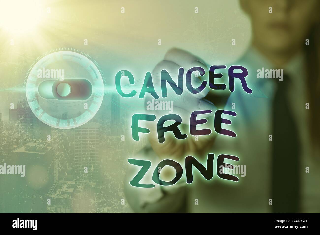 Writing note showing Cancer Free Zone. Business concept for supporting ...