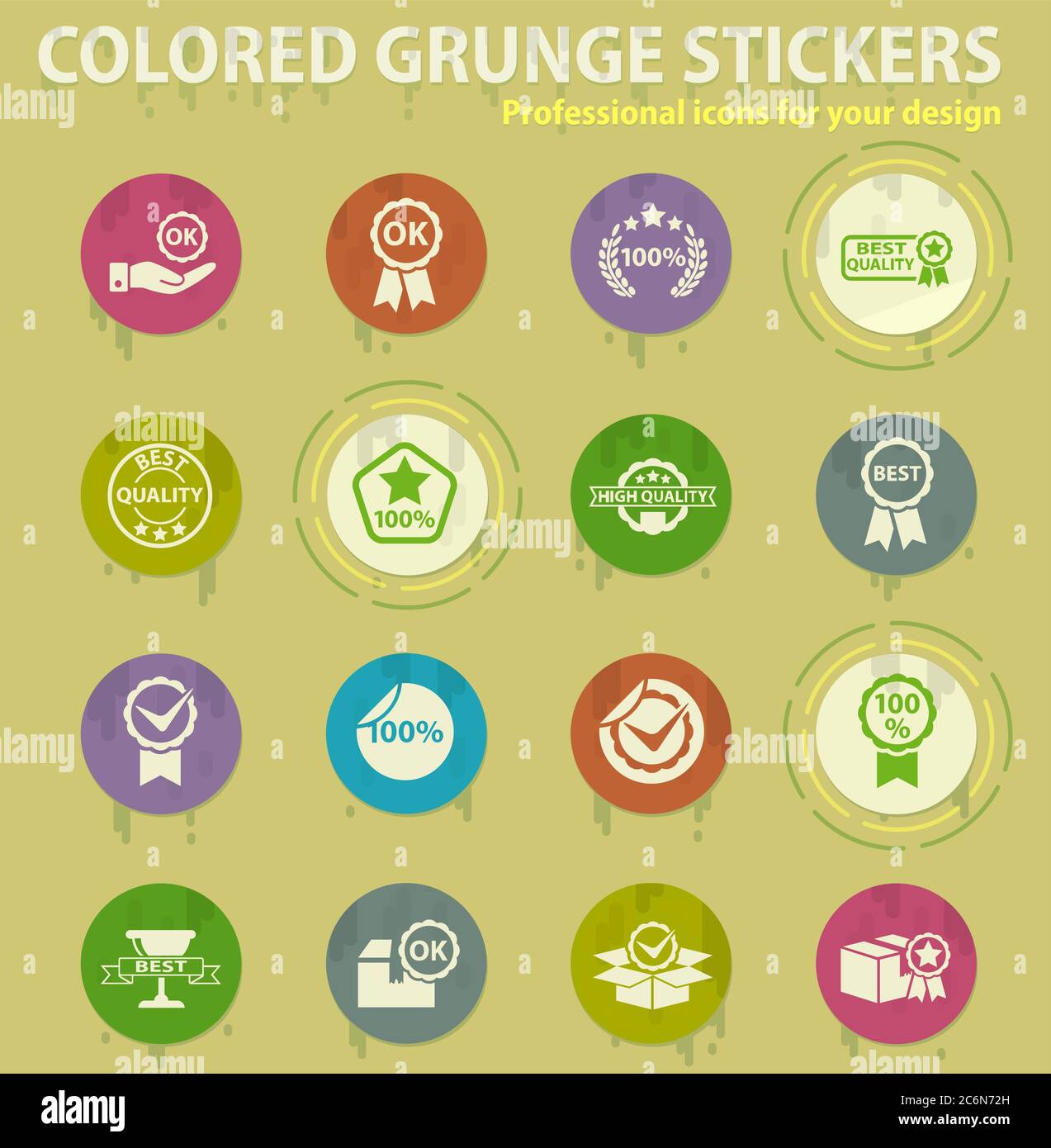quality colored grunge icons Stock Vector Image & Art - Alamy