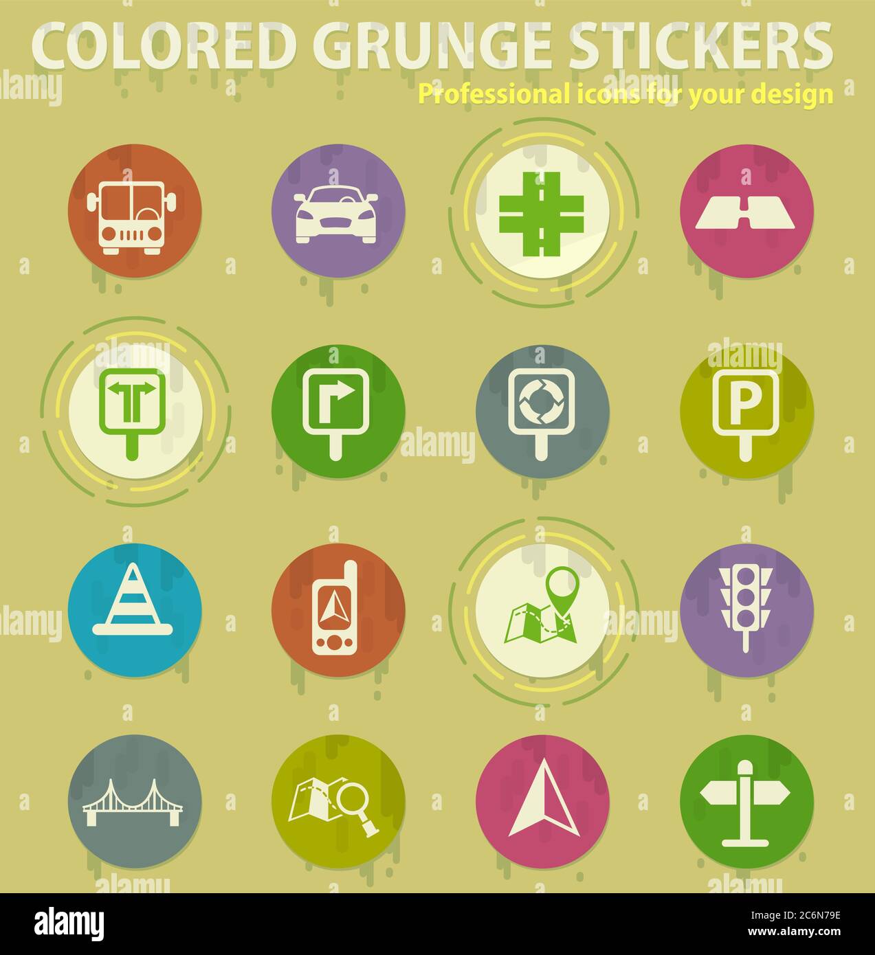 road icon set Stock Vector Image & Art - Alamy