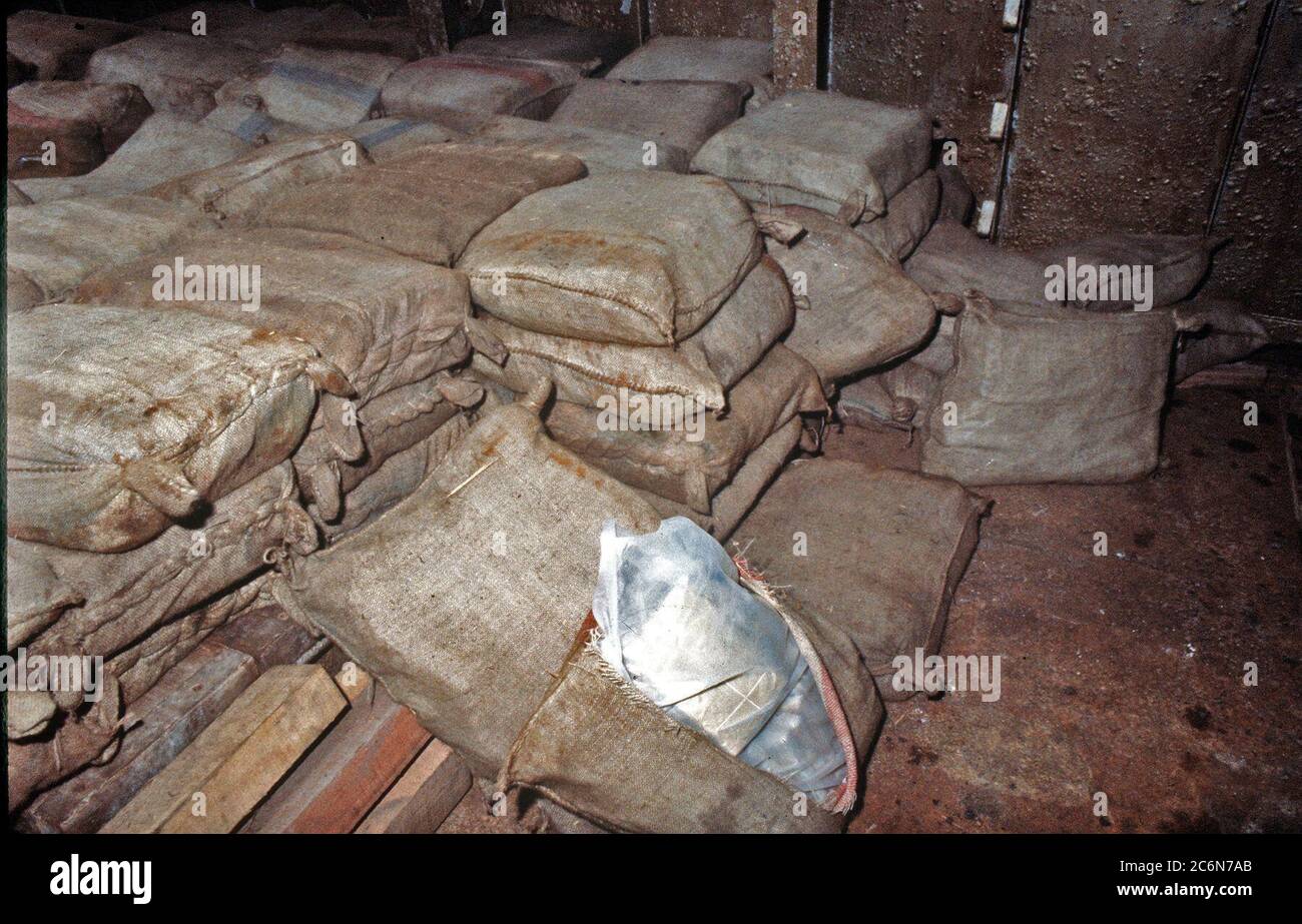 (Nov. 1)--Bails of marijuana seized in a boarding of a motor vessel ...