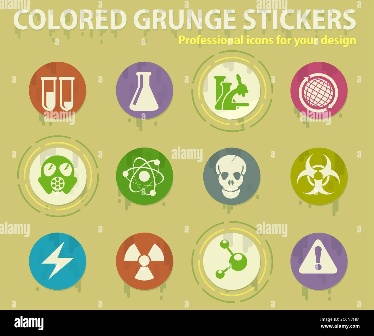 Science colored grunge icons Stock Vector Image & Art - Alamy