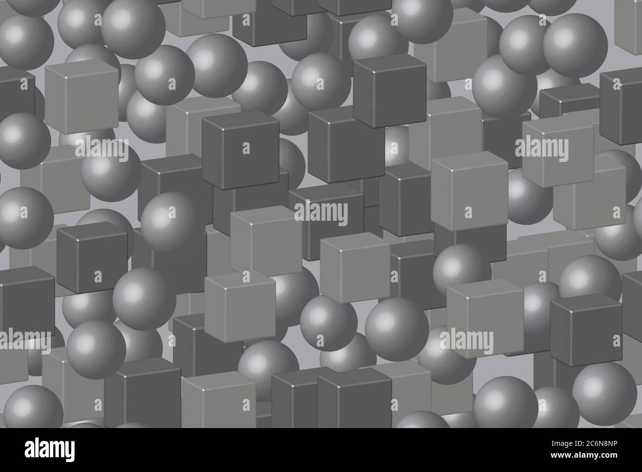 Abstract Balls and Cubes 3D Illustration Stock Vector Image & Art - Alamy