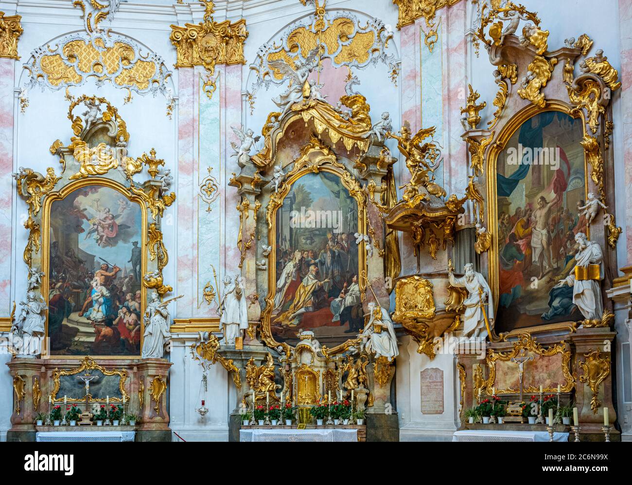 Ettal, Germany - Juky 25, 2018: Bavarian Lander, the small altars with ...