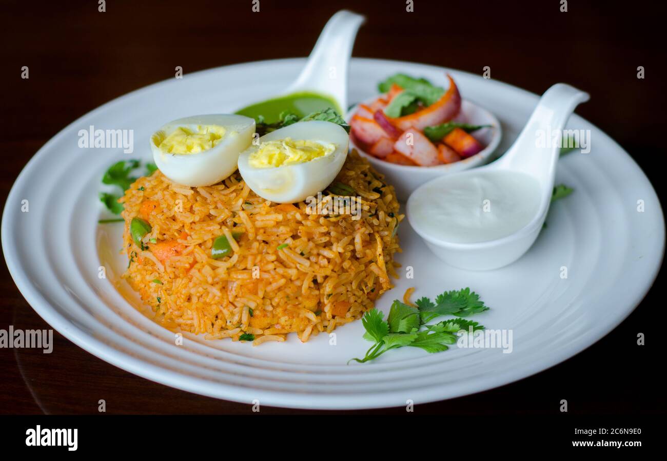 Tasty Egg Biryani with great presentation Stock Photo - Alamy