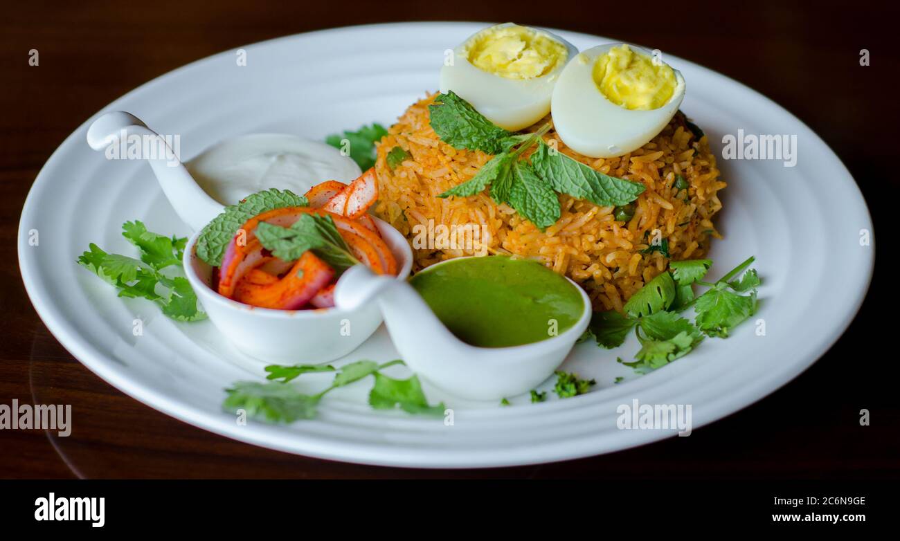 Tasty Egg Biryani with great presentation Stock Photo - Alamy
