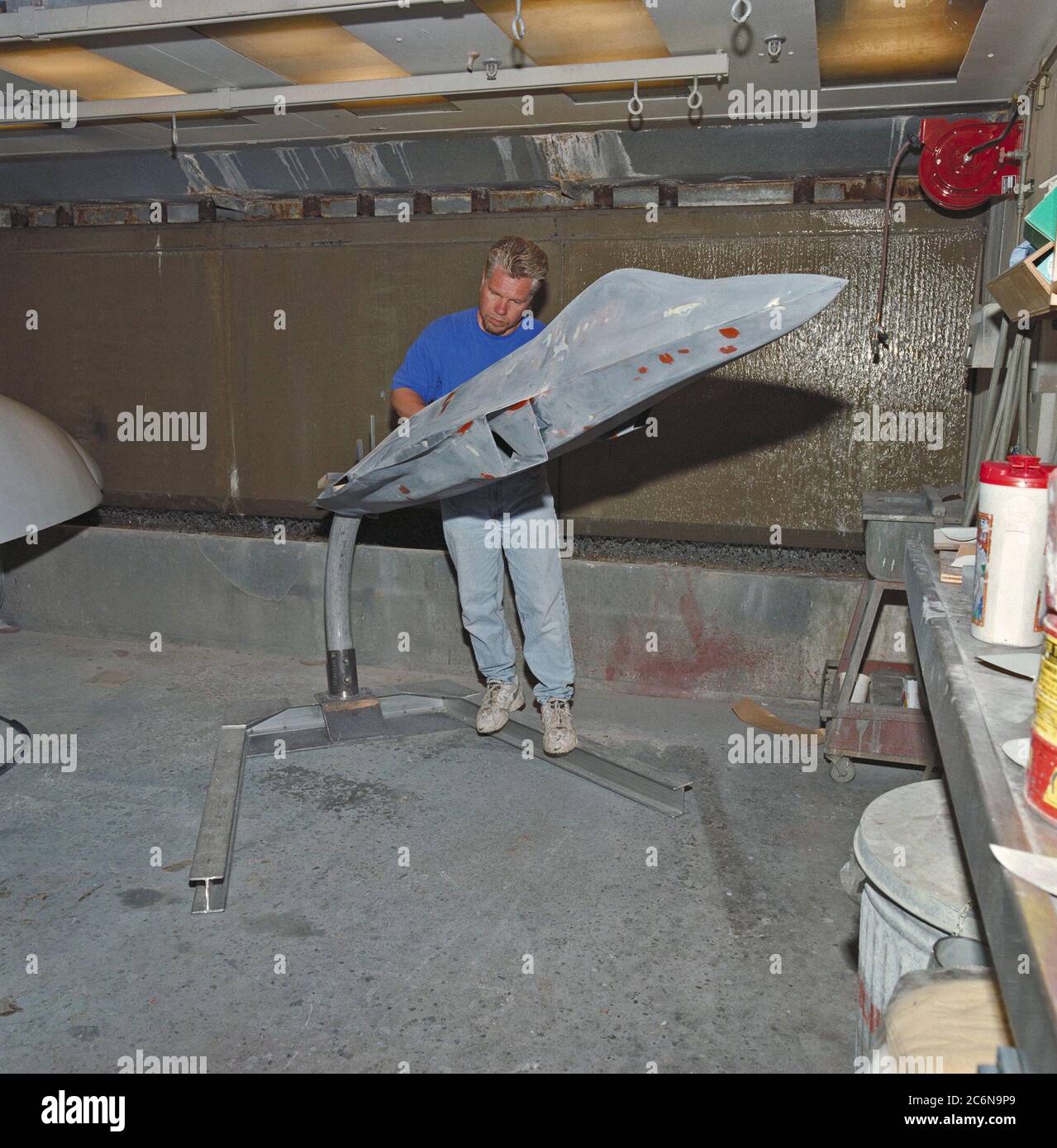 Ron Hovland working on X-36 model in N-212 ca. 1997 Stock Photo - Alamy