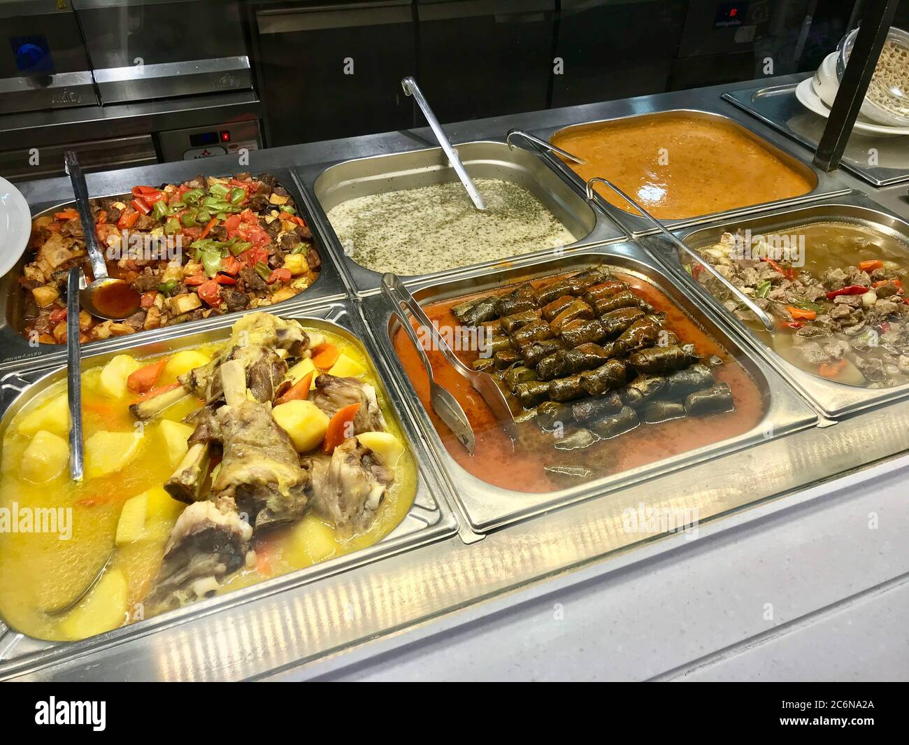 Traditional Local Turkish Restaurant Food in Showcase. Ready to Eat ...