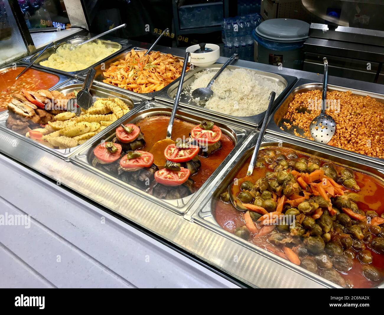 Traditional Local Turkish Restaurant Food in Showcase. Ready to Eat ...