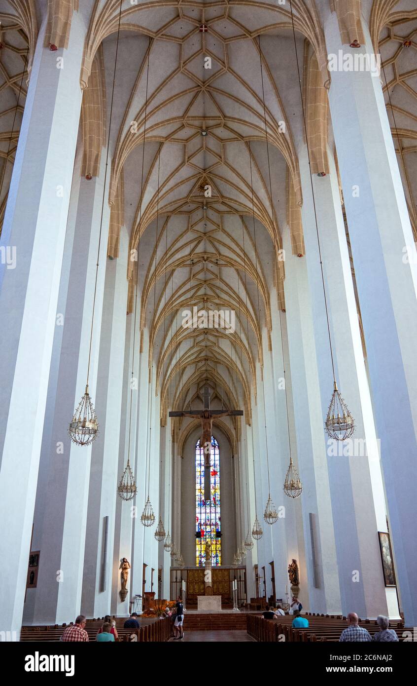 Munich. Germany - July 26, 2018: The imposing central nave of the ...