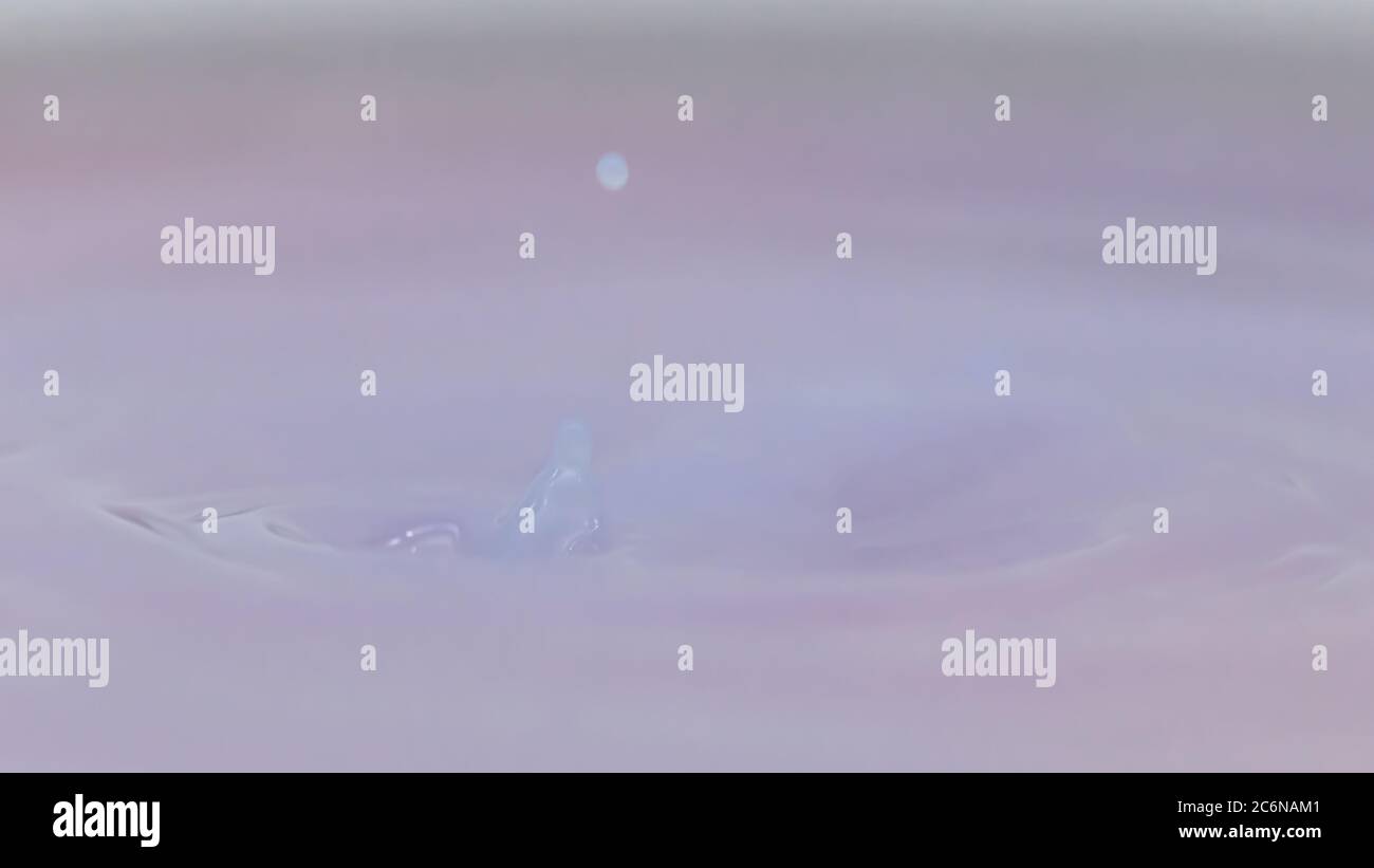 Light blue color drop in pink water and splash creative forms made ...