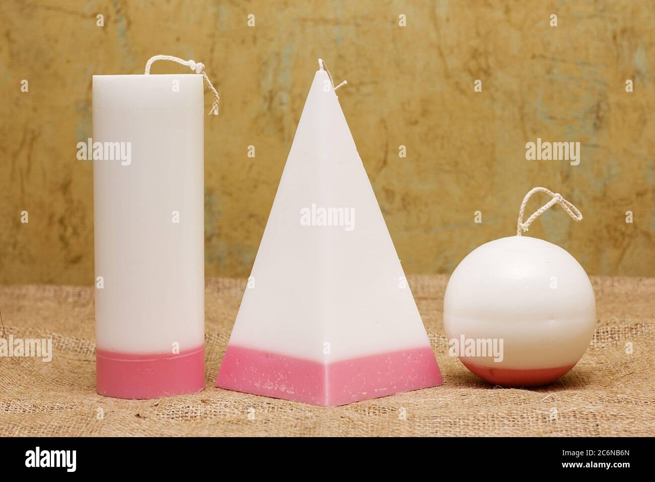 Decorative Handmade candles in the shape of a pyramid, cube, cylinder ...