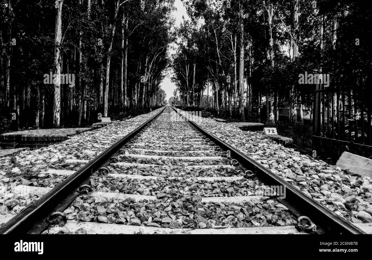 Railroad crossing in train Black and White Stock Photos & Images - Alamy