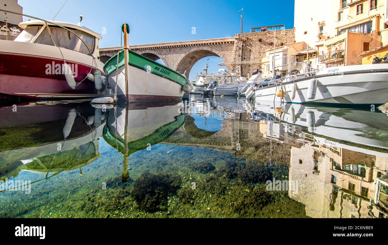 Marseille, France, the corniche. View of the Auffes valley Stock Photo ...