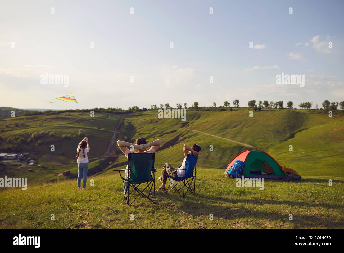Family camp tent hi-res stock photography and images - Alamy